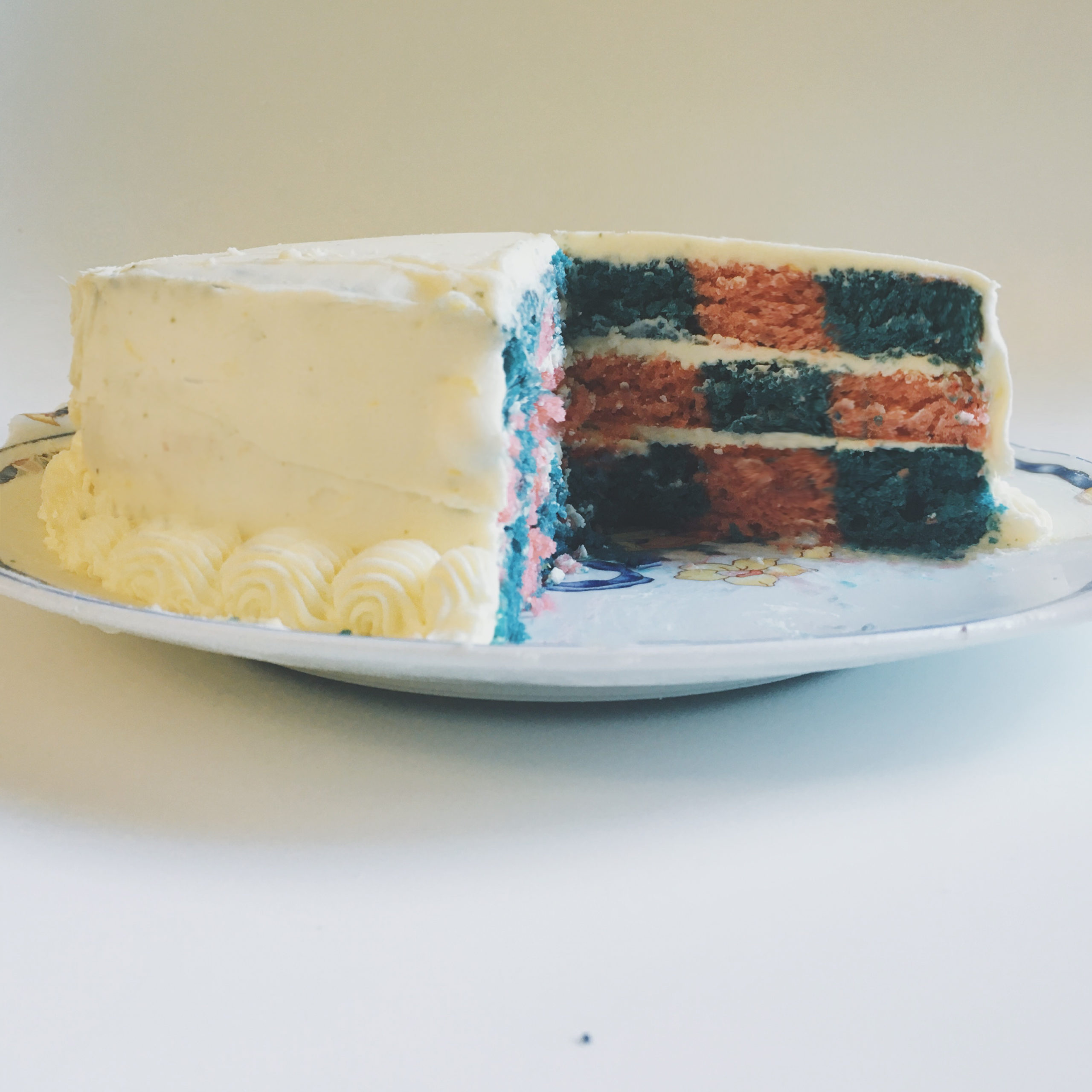 Berry Checkerboard Cake with Lemon Buttercream - ScheckEats